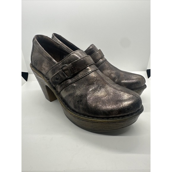 Shoes | Born Womens Haddon Clog Size 9 Metallic Bronze Distress Block ...